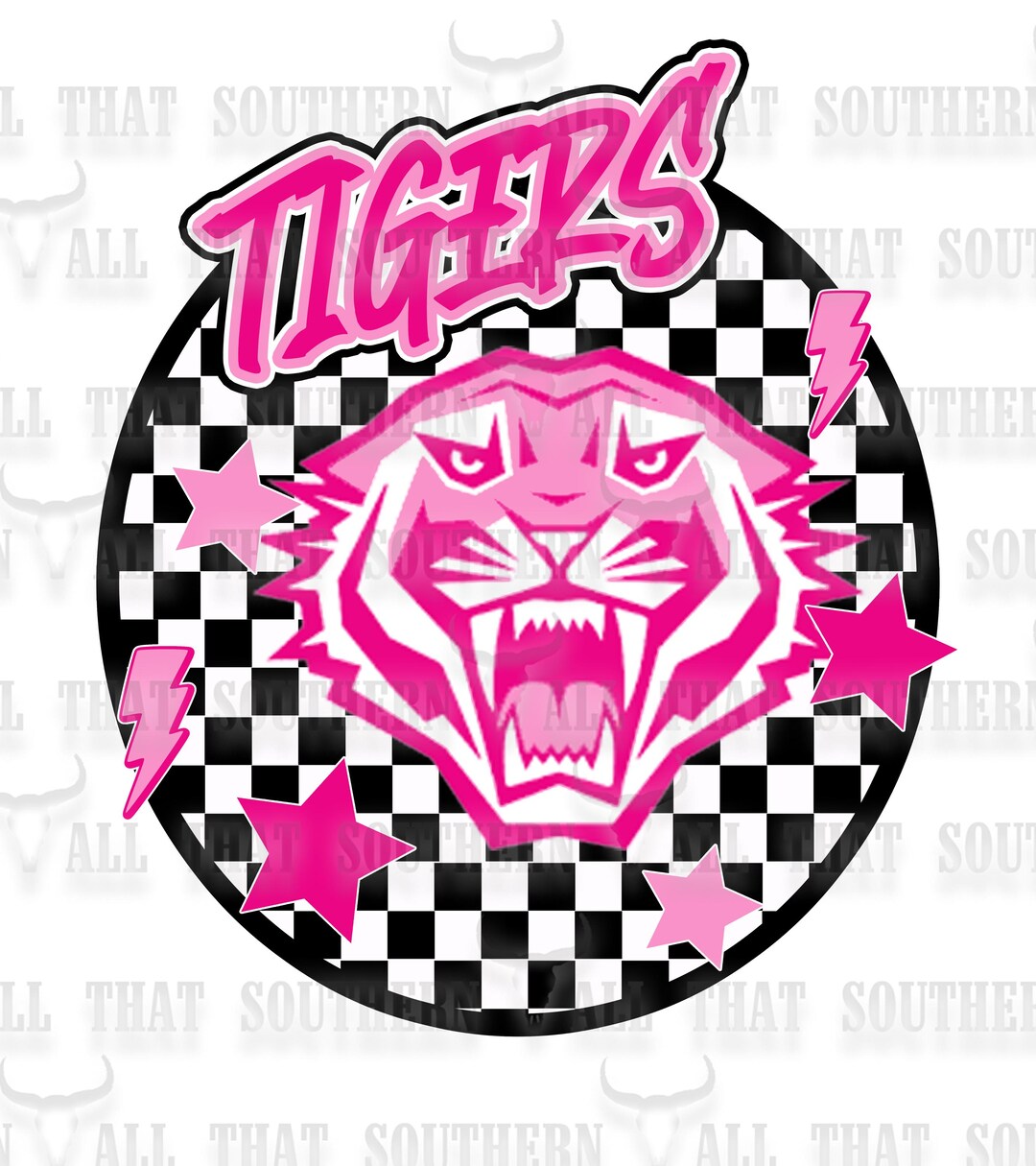 Retro Pink Out Tigers Png ( Digital Download Only) - Etsy