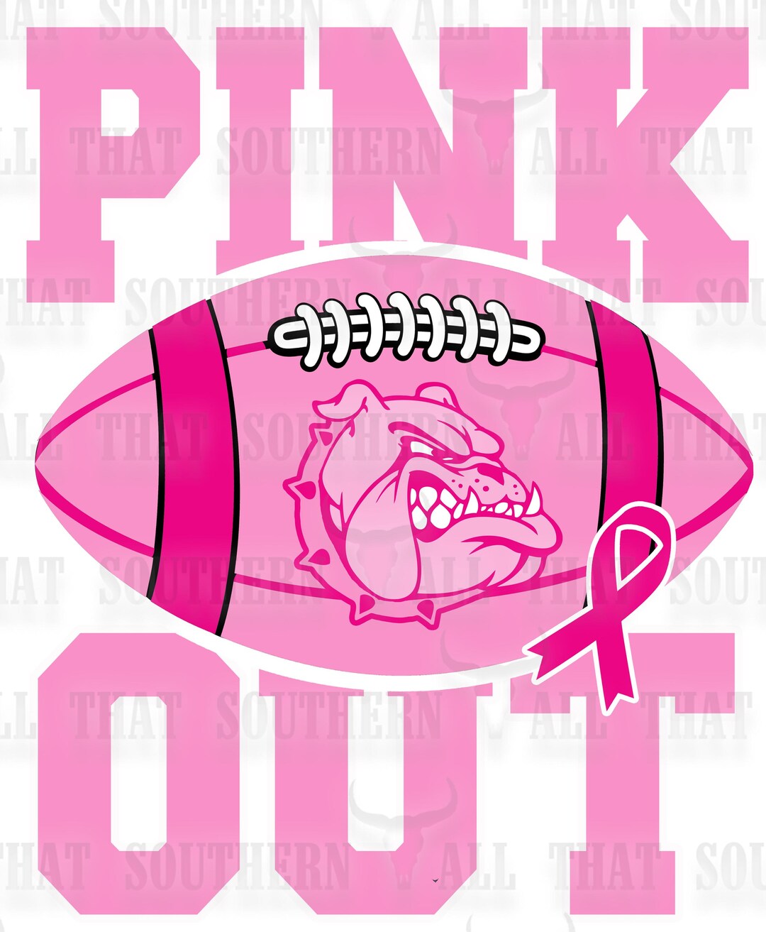 Pink Out Football Bulldogs Png (digital Download Only) - Etsy