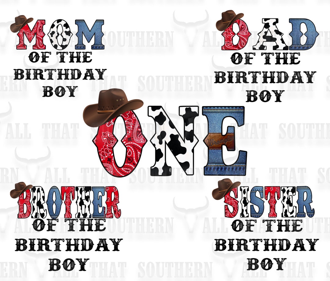ONE Western First Birthday 5png (digital Download Only) - Etsy