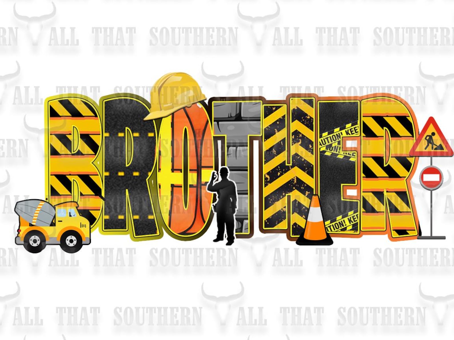 ONE Construction Birthday Family Bundle Pngs (digital Download Only ...