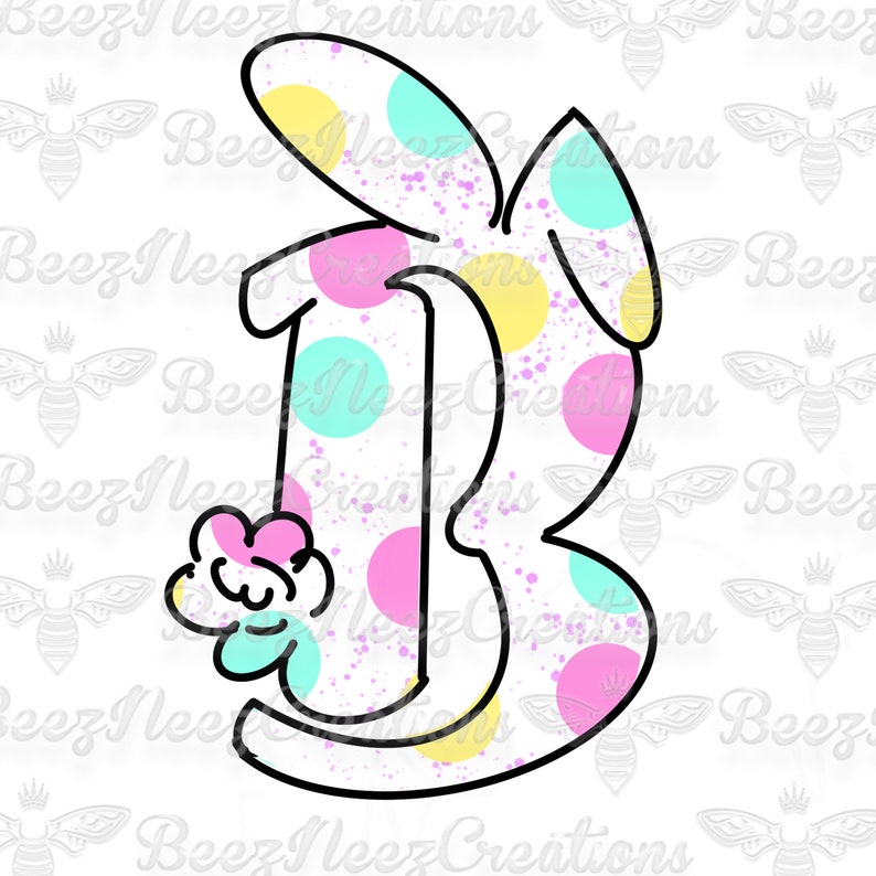 Easter Bunny Alphabet Doodle Letters 26 PNG digital Download - Etsy