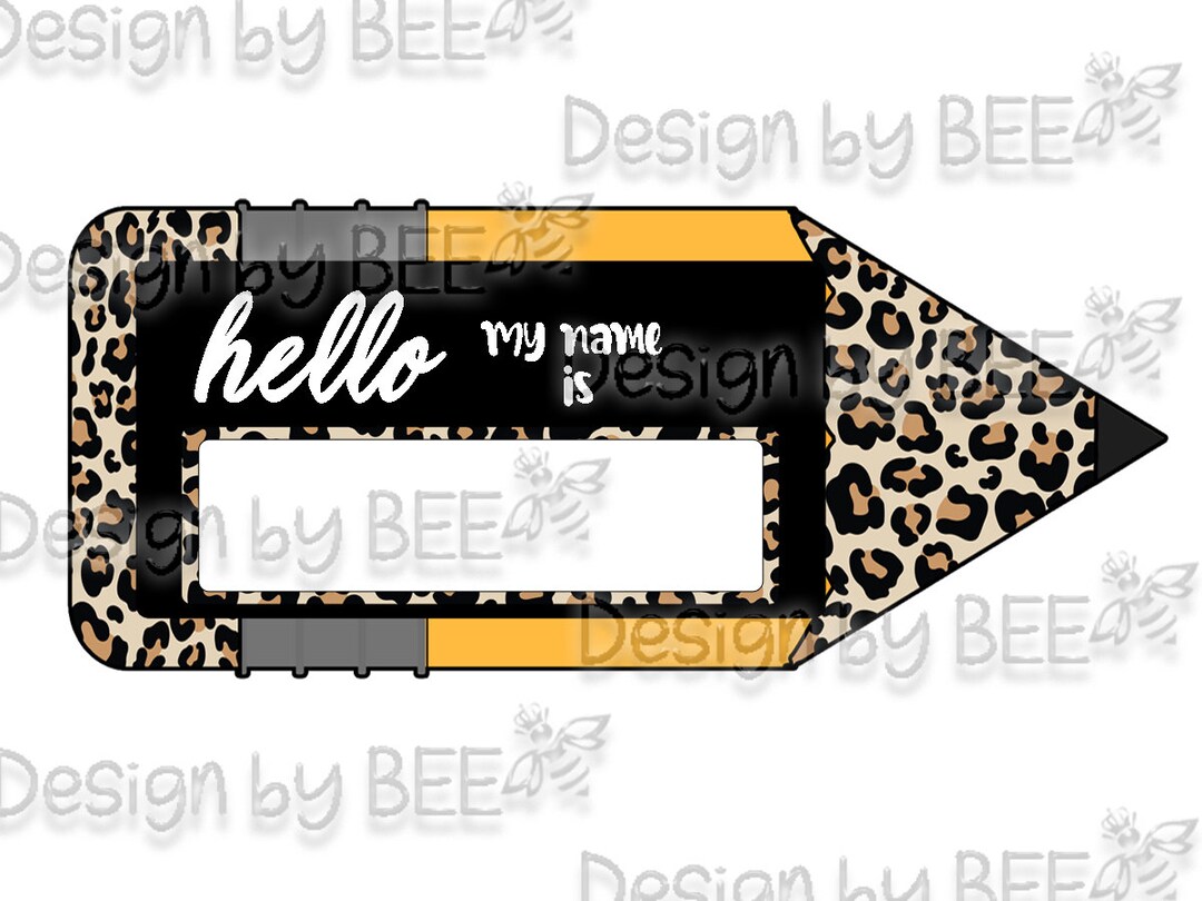 Leopard Pencil Name Tag Png (digital Download Only) for Student/teacher ...