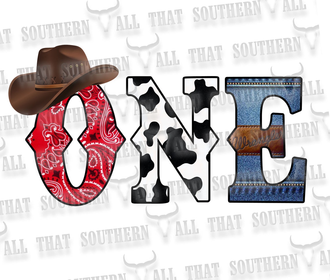 ONE Western First Birthday 5png digital Download Only - Etsy