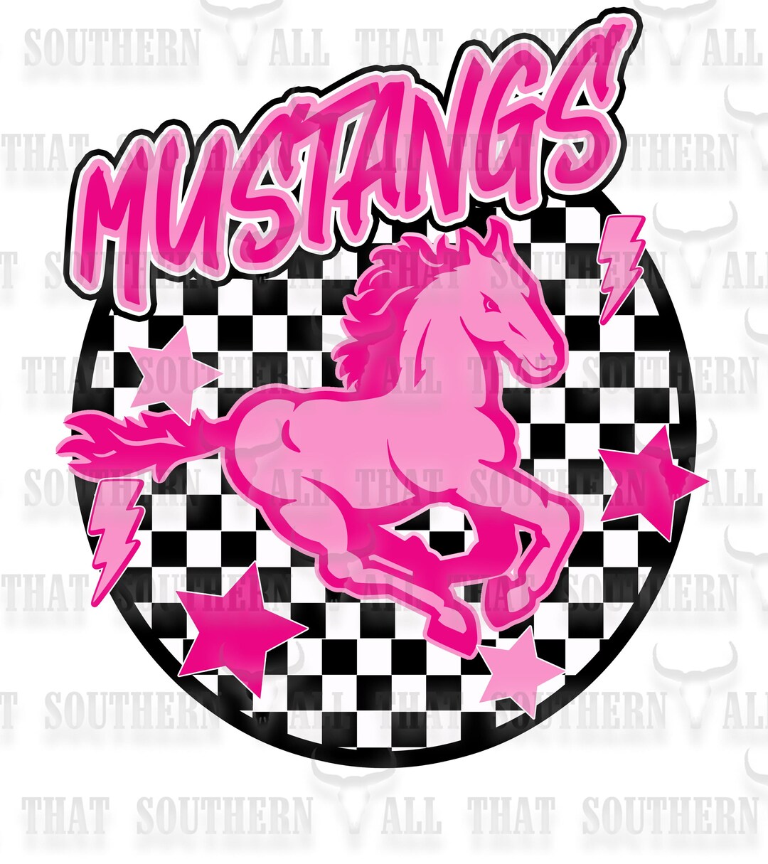 Retro Pink Out Mustangs Png ( Digital Download Only) - Etsy