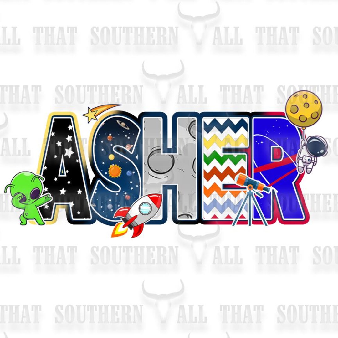 Asher Space Birthday Png (digital Download Only) - Etsy