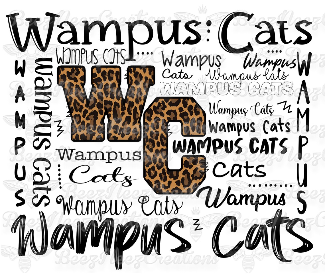 Wampus Cats Leopard Print WC PNG digital Download Only - Etsy