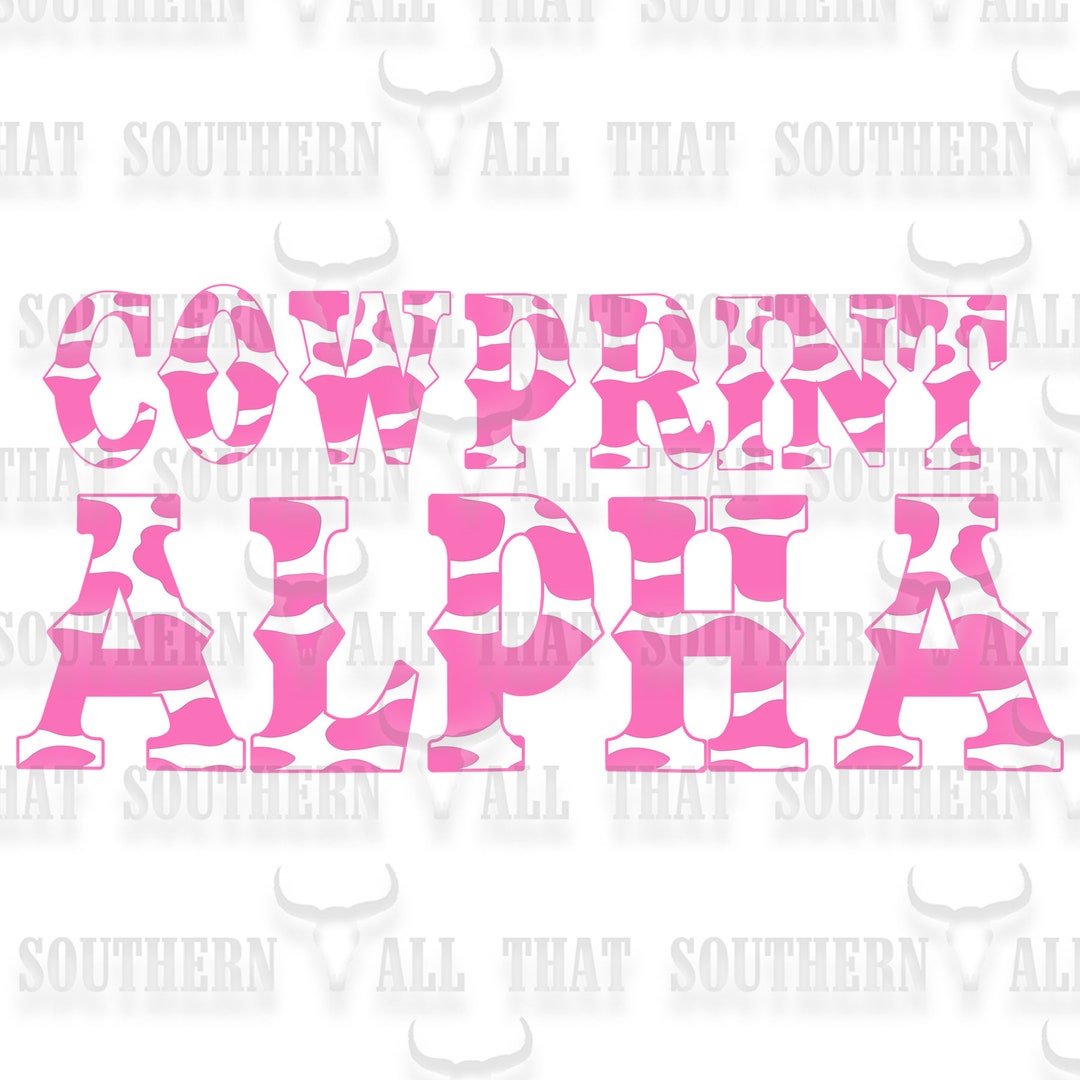 Pink Cowprint Western Style Alphabet Png Files (digital Download Only ...