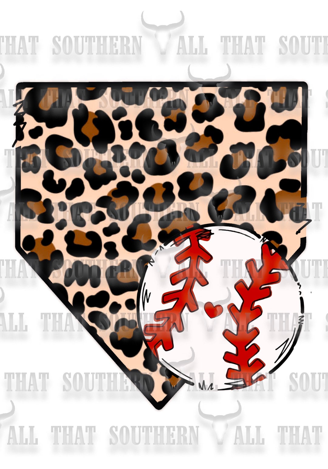 Leopard Print Base/baseball Doodle Png (digital Download Only) for ...