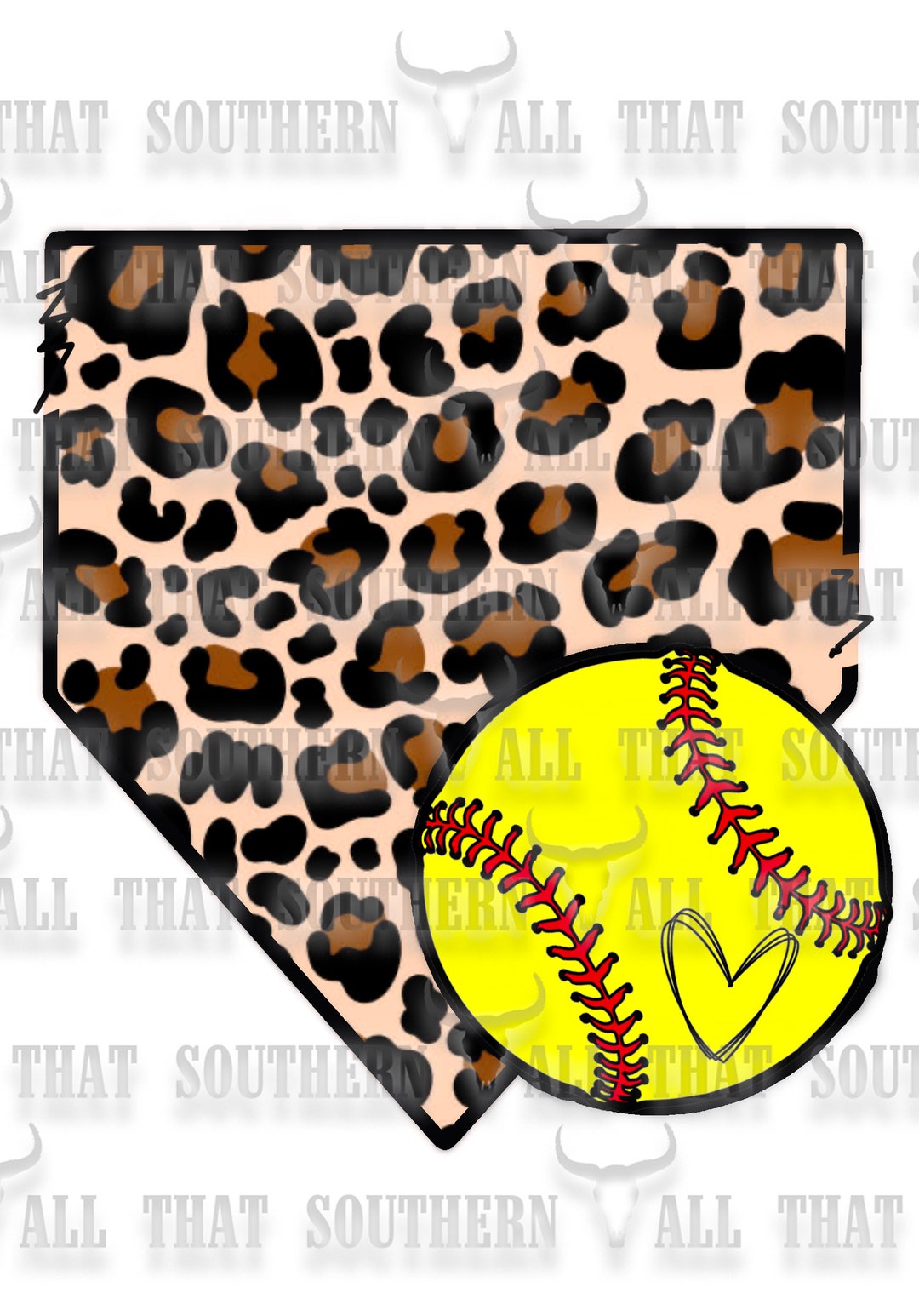 Leopard Print Base/softball Png (digital Download Only) for Sublimation ...