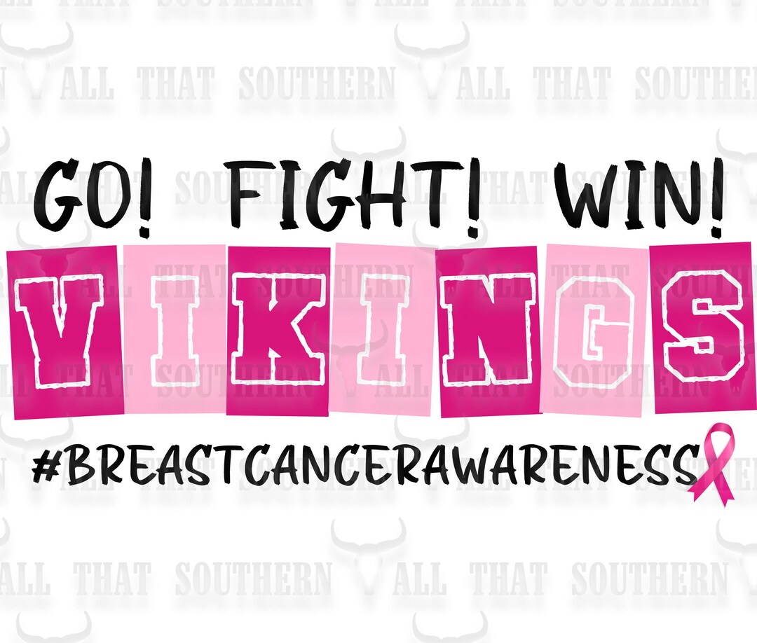 Go Fight Win! Pink Out Vikings Png (digital Download Only) Breast ...