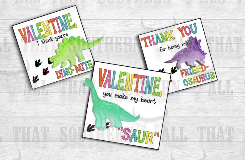 PRINTABLE Dinosaur Valentines Day Png Files digital Download - Etsy