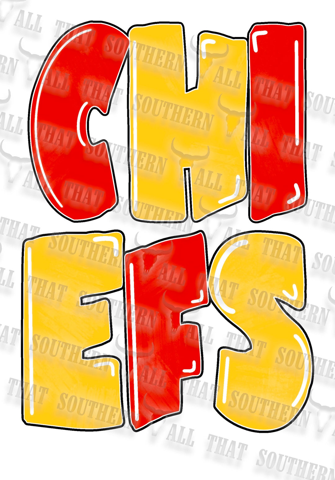 Chiefs Png (digital Download Only) for Sublimation, Bubble Letters - Etsy