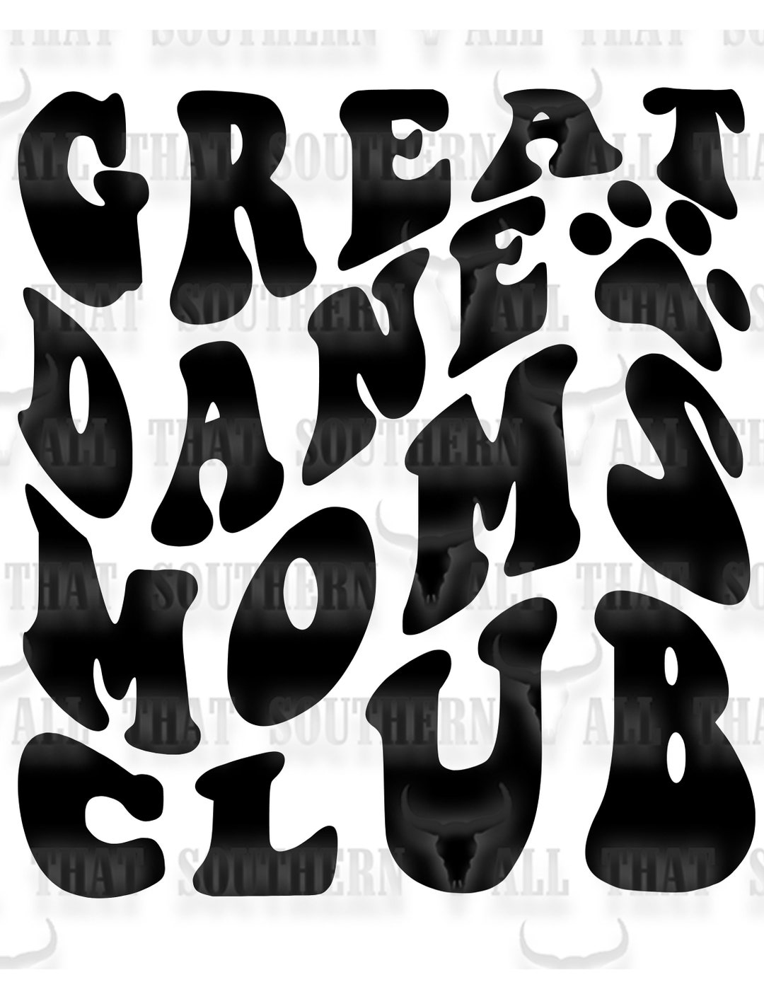 Great Dane Moms Club Png Groovy Wave Font (digital Download Only) - Etsy