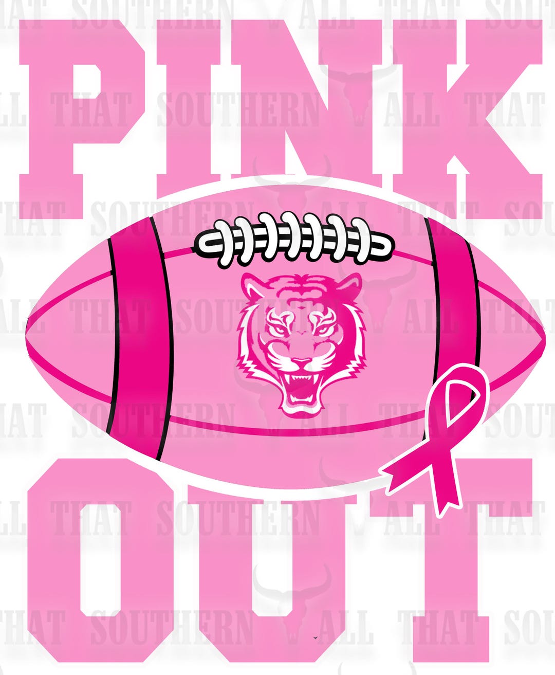 Pink Out Football Tigers Png (digital Download Only) - Etsy