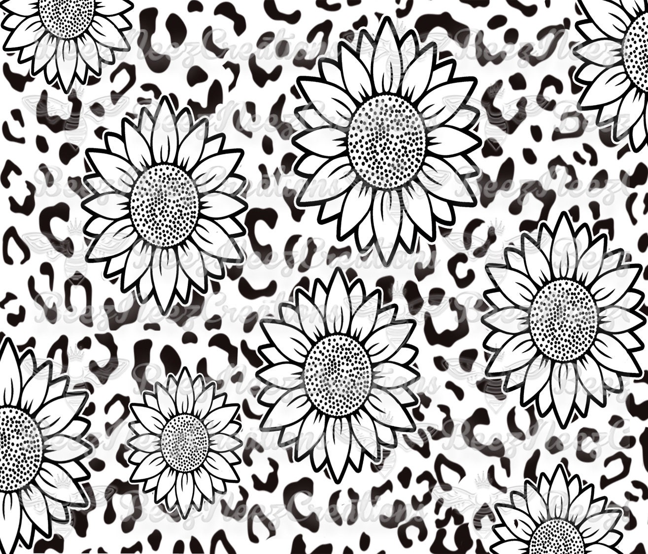 Leopard Print Sunflower Design PNG (digital Download Only) - Etsy