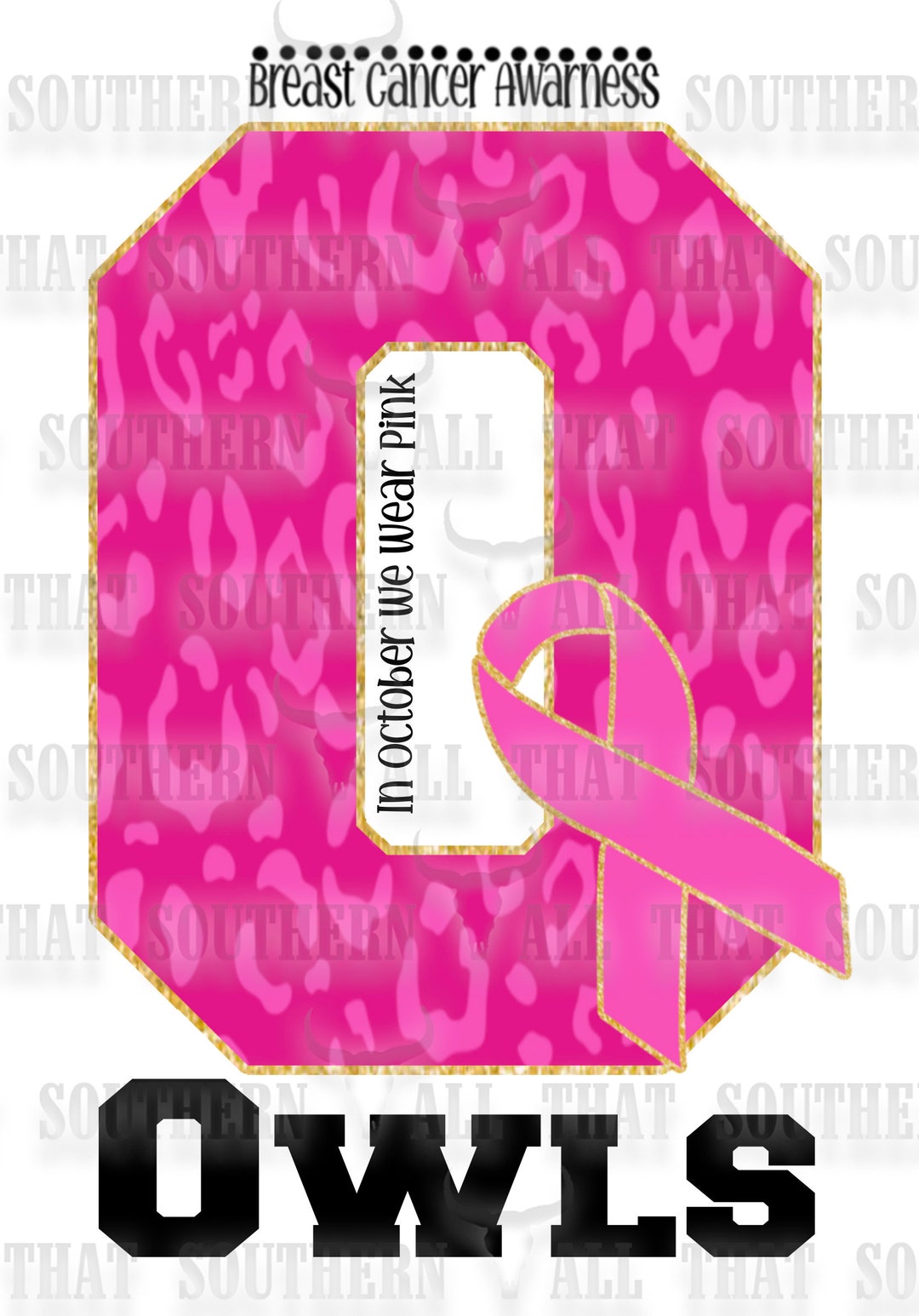 Breast Cancer Awareness Owls Leopard Print PNG (digital Download Only ...
