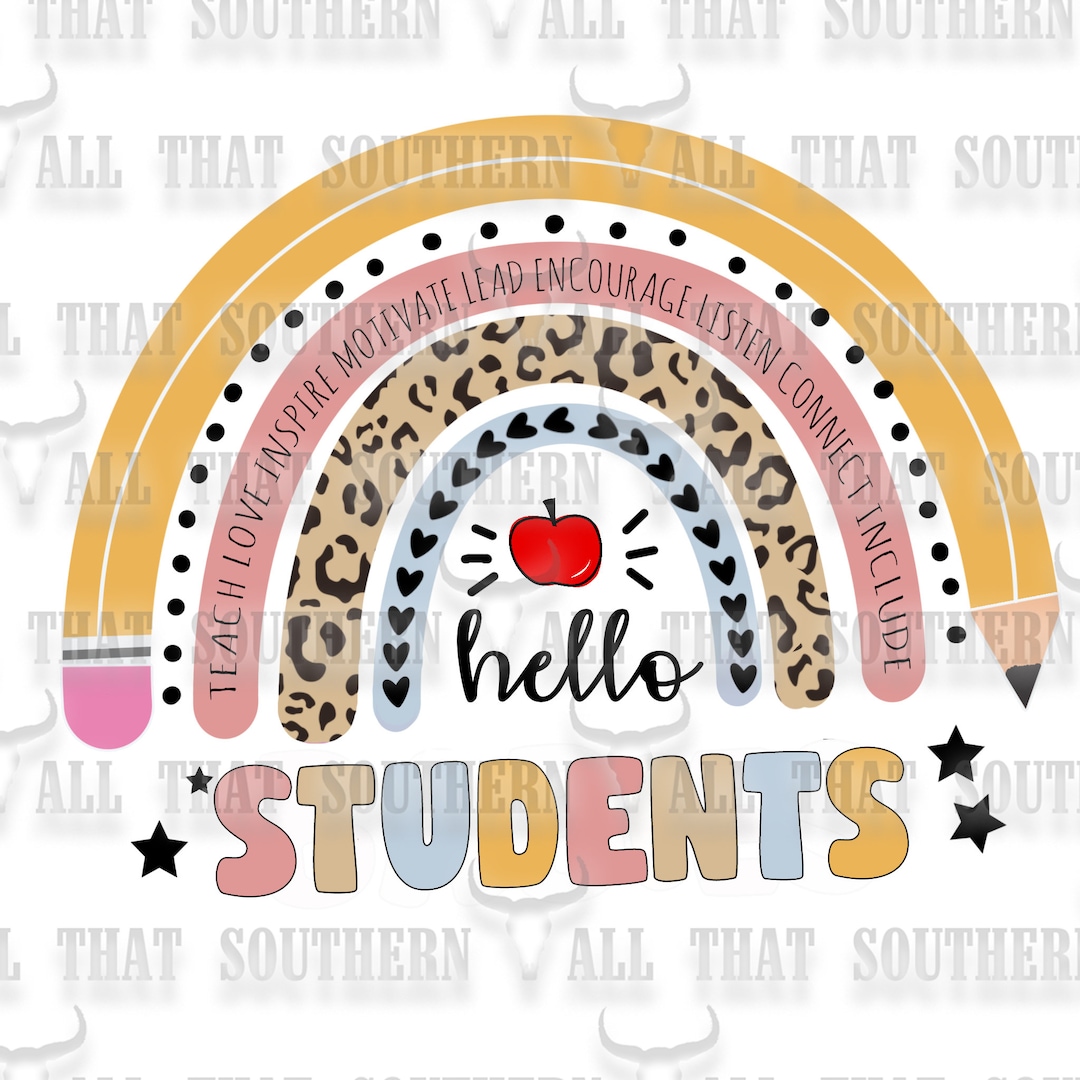 Hello Students Rainbow Png (digital Download Only) - Etsy