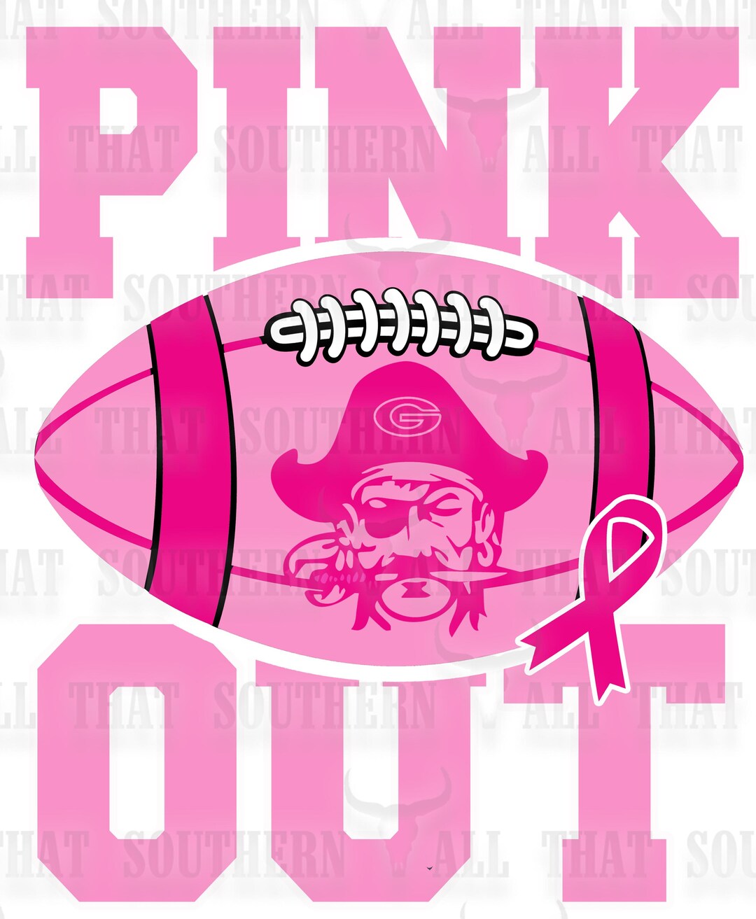 Pink Out Football Pirates Png (digital Download Only) - Etsy