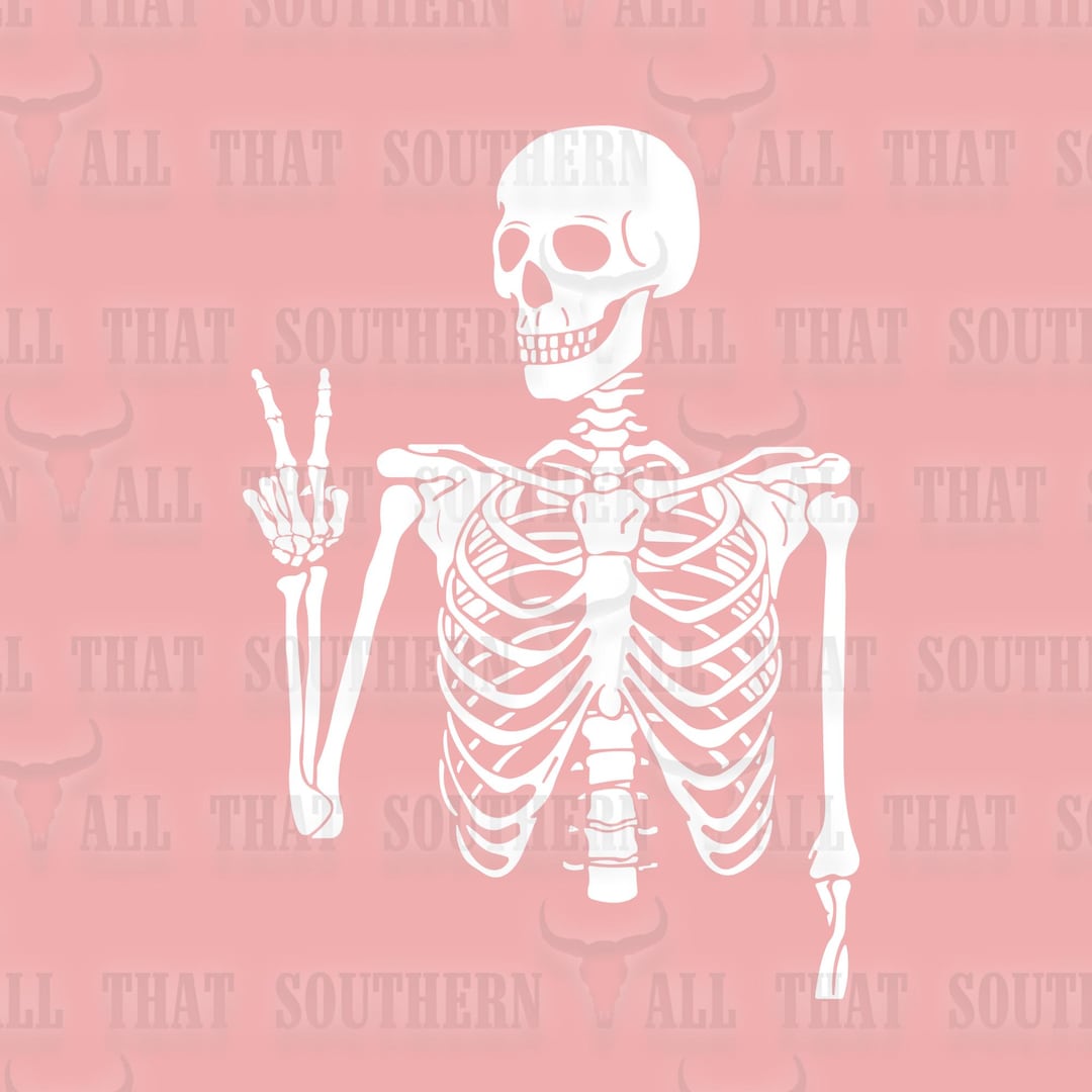 Peace Sign Skeleton Png (digital Download Only) - Etsy