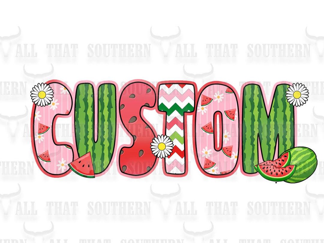 Custom Watermelon Name Png (digital Download Only) - Etsy