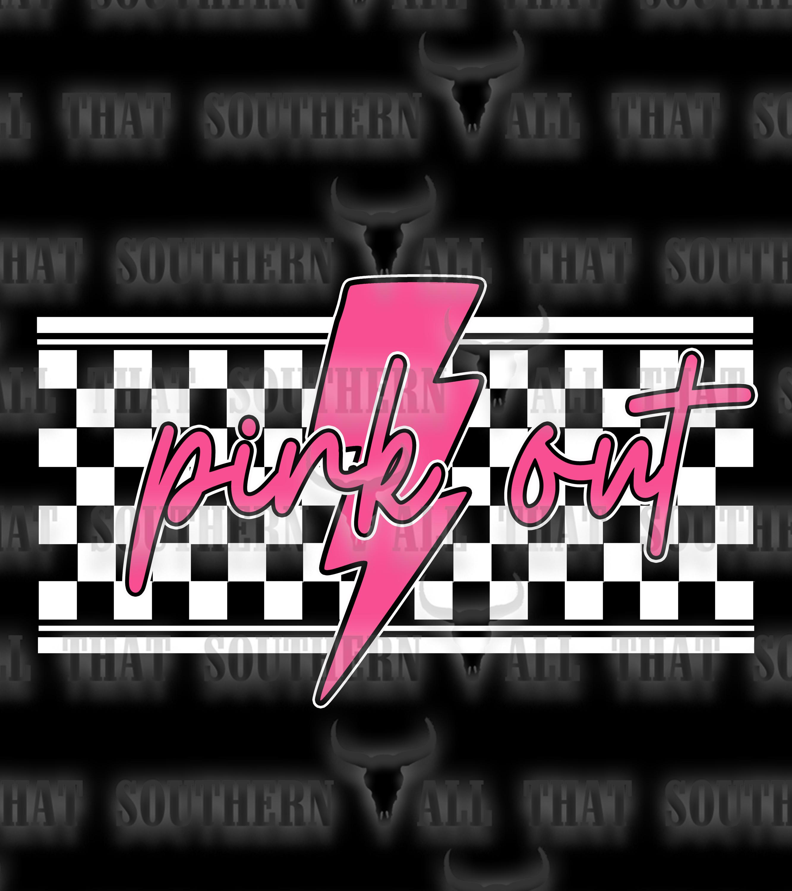 Checkered Pink Out Png (digital Download Only) - Etsy