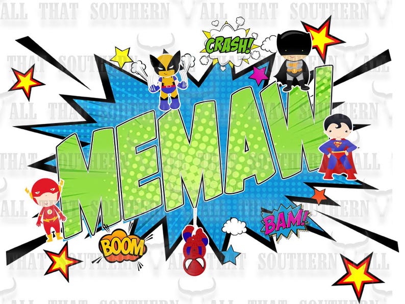 Memaw Superhero Comics Birthday Png (digital Download Only) - Etsy