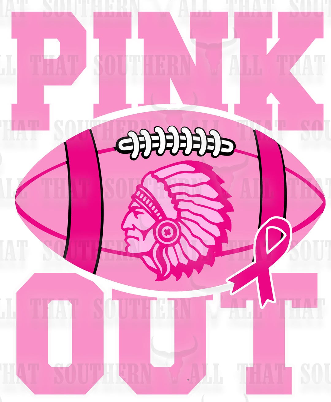 Pink Out Football Indians Png (digital Download Only) - Etsy