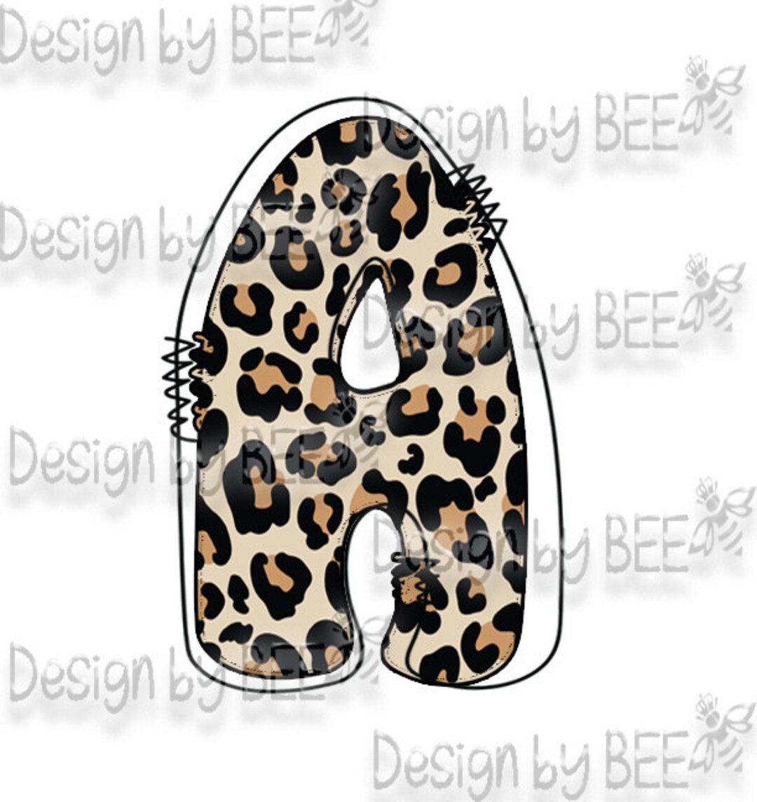 Leopard Print Doodle Alphabet Letters All 26 Png (digital Download Only ...