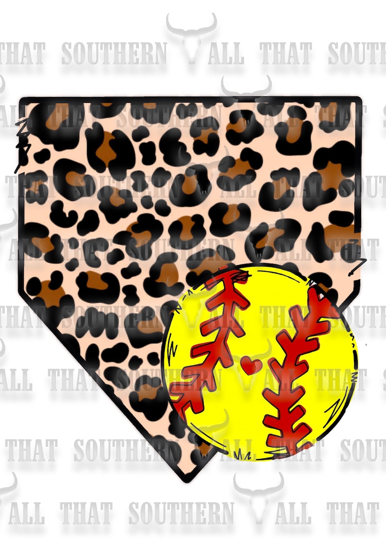 Leopard Print Base/softball Doodle Png (digital Download Only) for ...