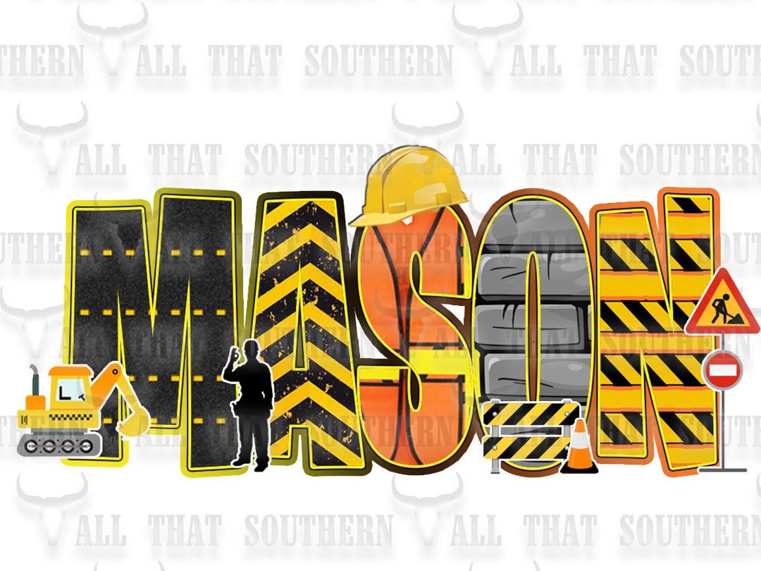 Mason Construction Custom Name Png (digital Download Only) - Etsy