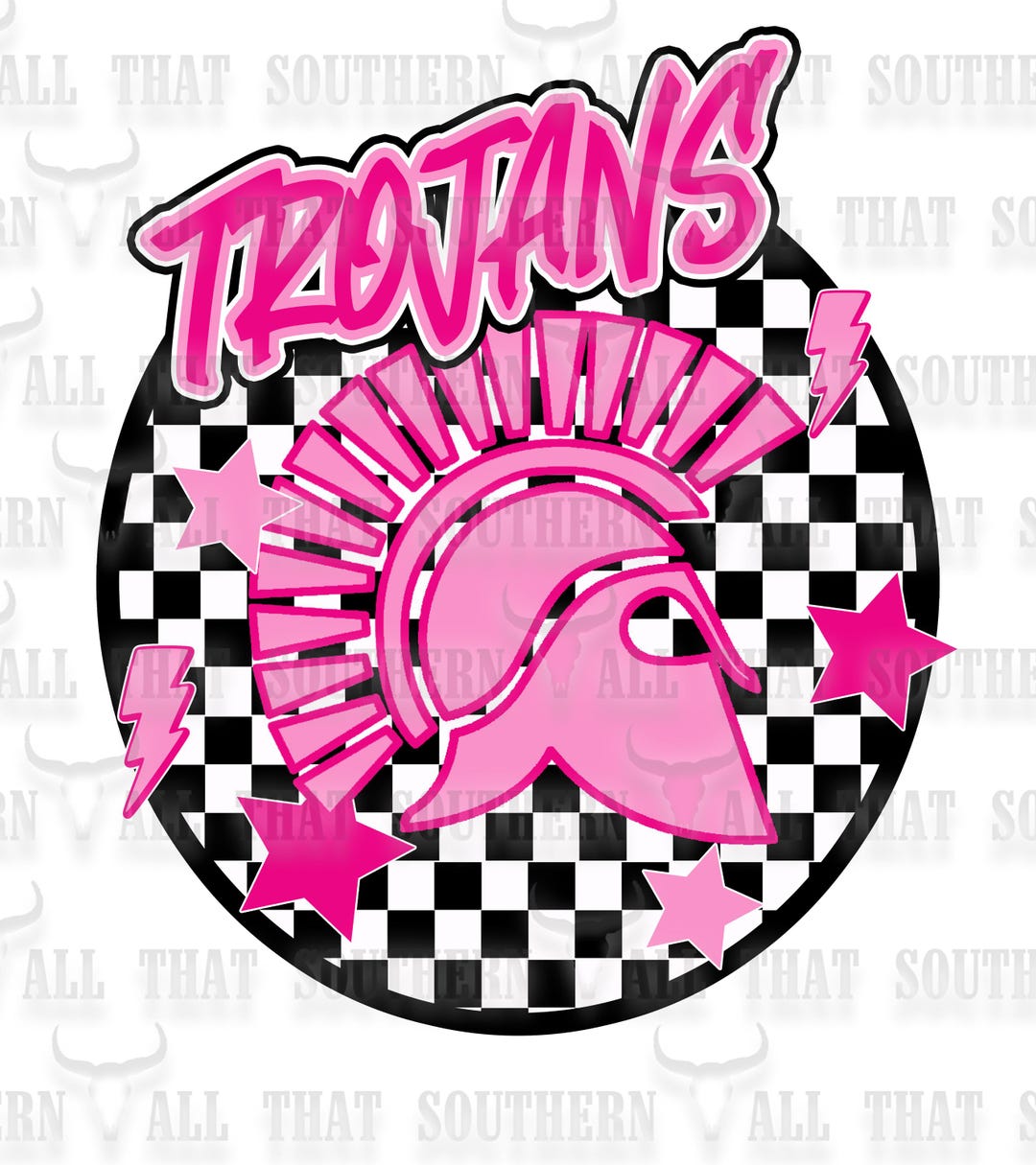 Retro Pink Out Trojans Png ( Digital Download Only) - Etsy