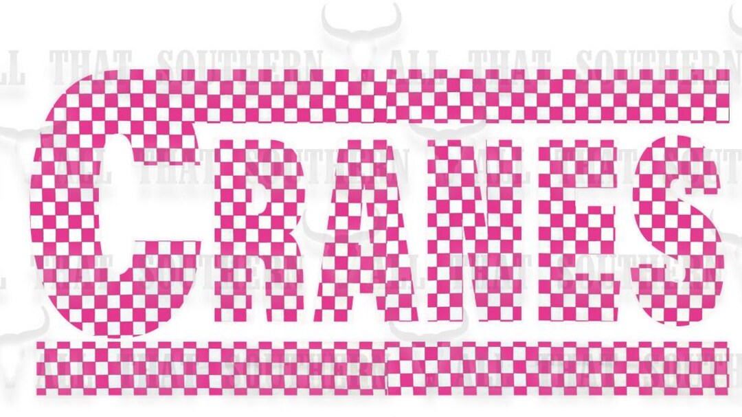 Pink Checkered Cranes Png Pink Out (digital Download Only) Breast ...