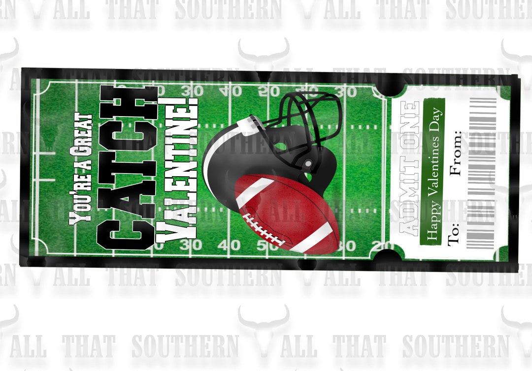 PRINTABLE Football Valentine's Day Card File (digital Download Only ...