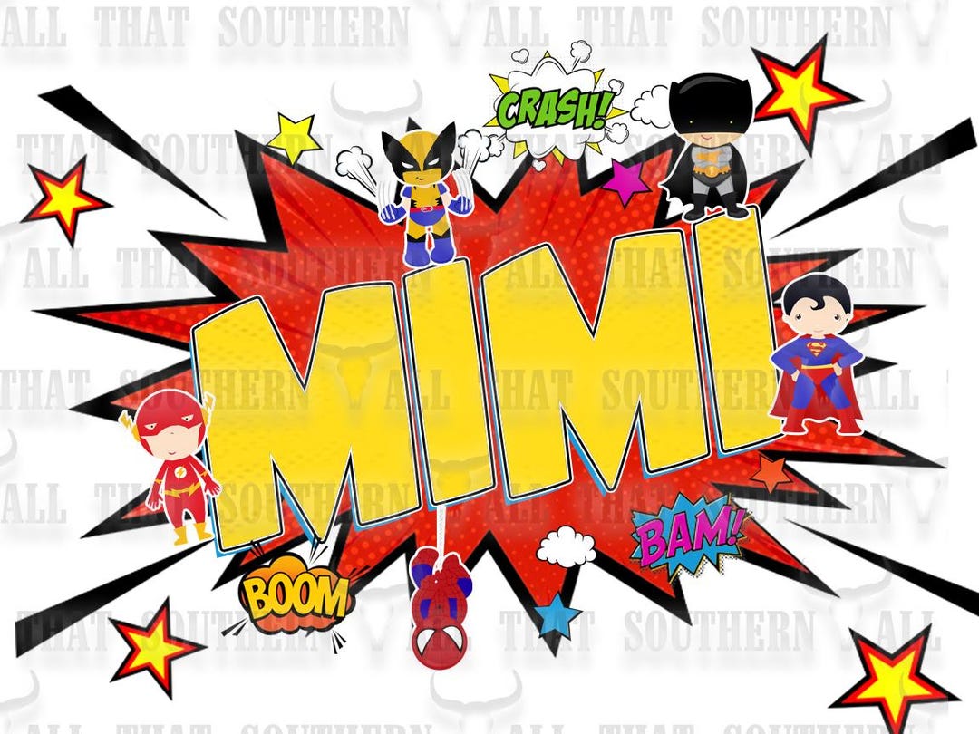 Mimi Superhero Comic Birthday Png (digital Download Only) - Etsy