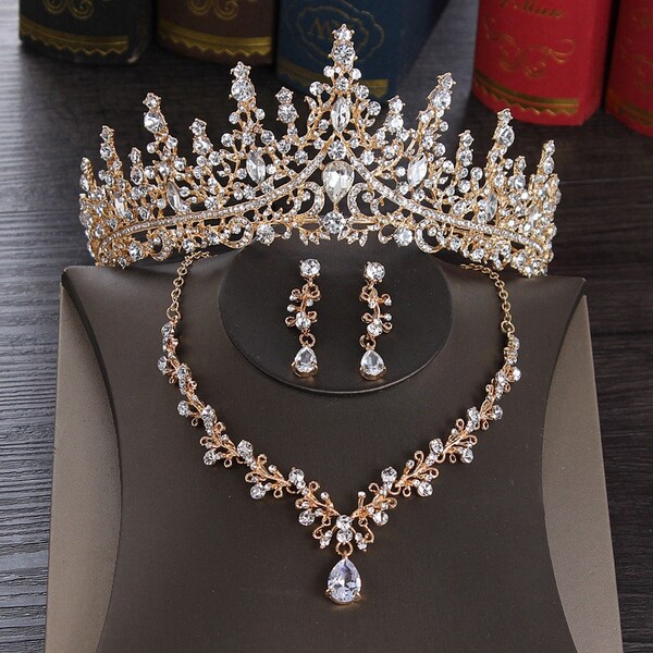 Wedding Tiara Jewelry Set - Etsy