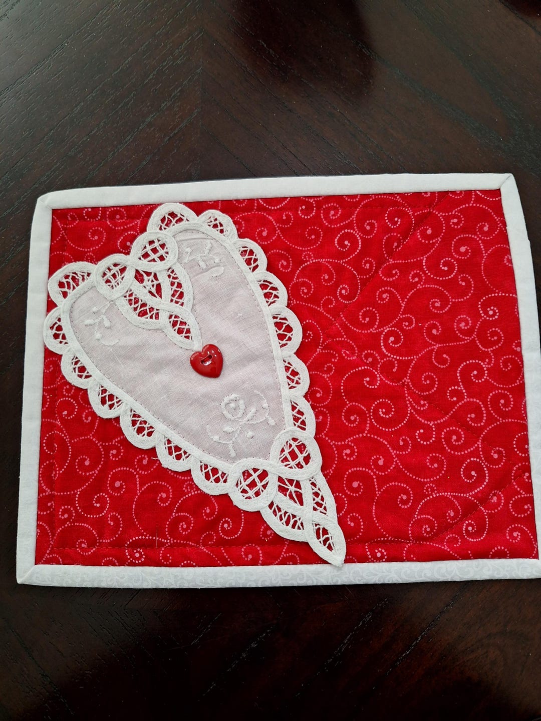 Batenburg Love Heart Mug Rug - Etsy Batenburg Love Heart Mug Rug - Etsy