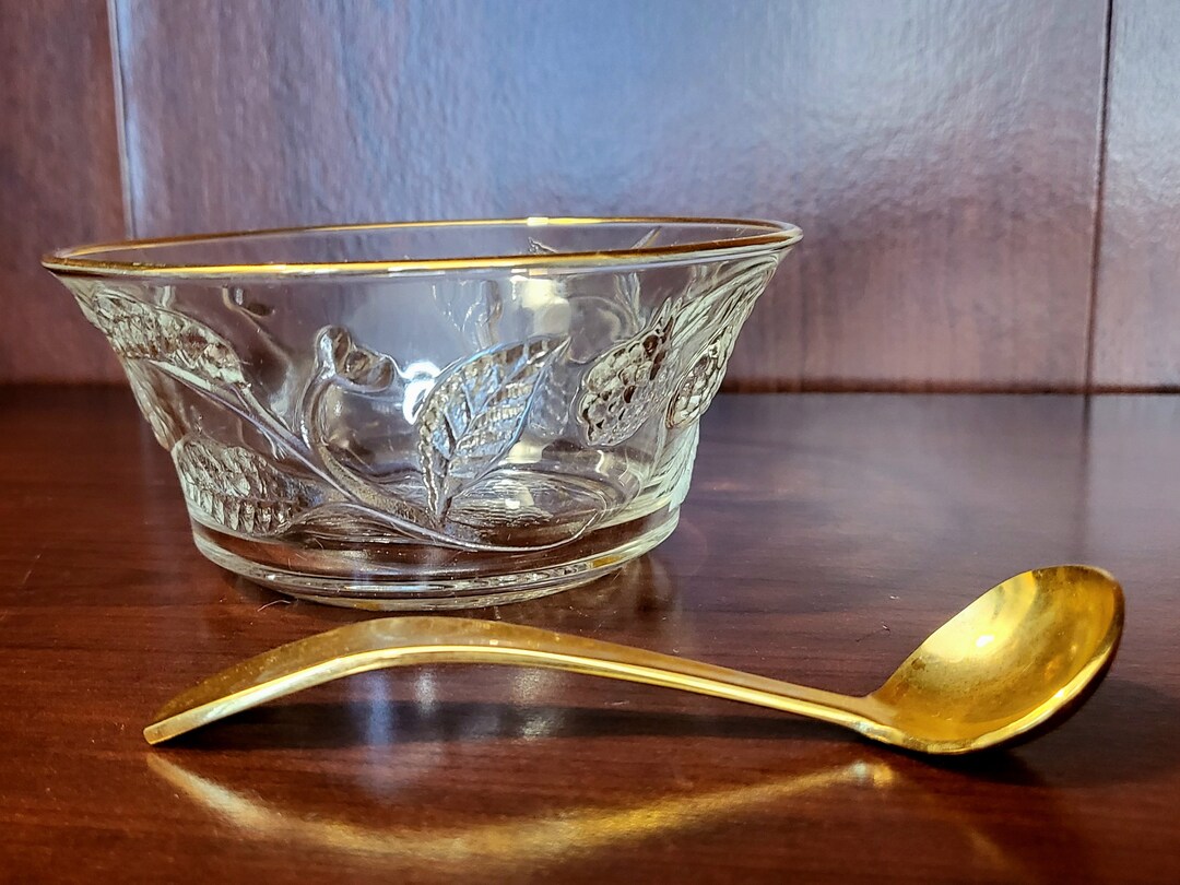 French Vintage Jam Bowl With Spoon Goldware Rimmed Bowl and - Etsy