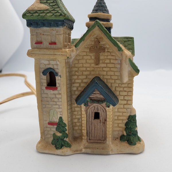Lighted Ceramic Church - Etsy