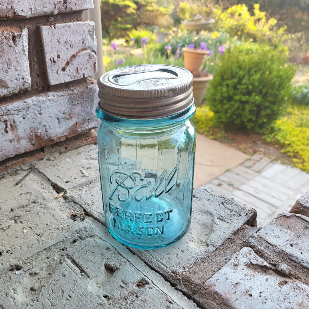 Vintage Blue Mason Jar With Lid Ball Perfect Mason Presto - Etsy