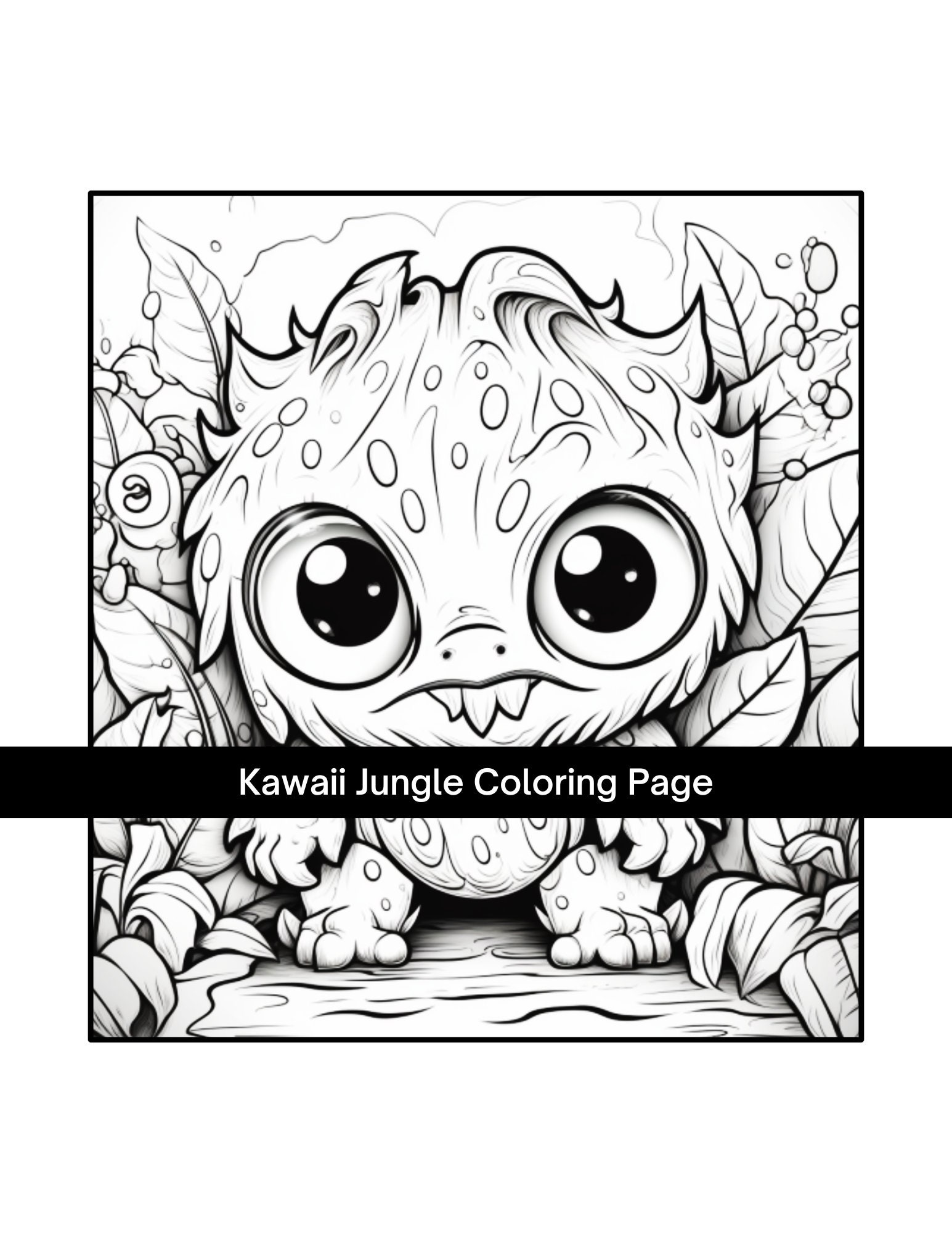 Kawaii Jungle Coloring Book DIGITAL DOWNLOAD Greyscale - Etsy