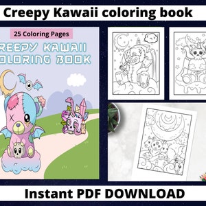 Spooky Cutie: Kawaii Creepy and Horror Coloring Book for - Etsy