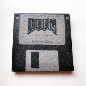 Doom Retro Floppy Disc - Gaming - Slate Coaster - Laser Engraved - Etsy