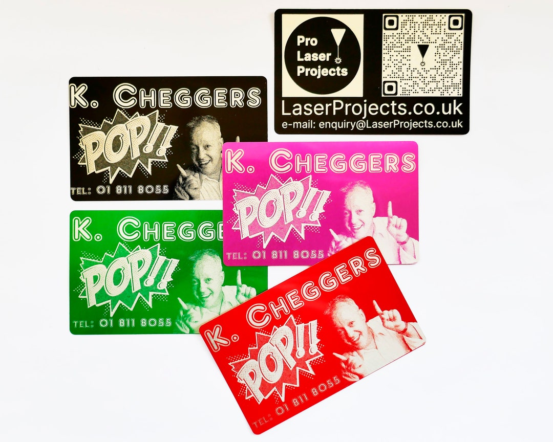 Aluminium Business Cards X10 - Laser Engraved With Your Design or ...