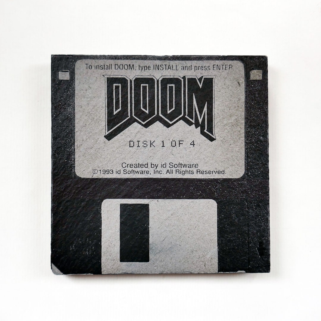 Doom Retro Floppy Disc - Gaming - Slate Coaster - Laser Engraved - Etsy