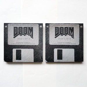 Doom Retro Floppy Disc - Gaming - Slate Coaster - Laser Engraved - Etsy