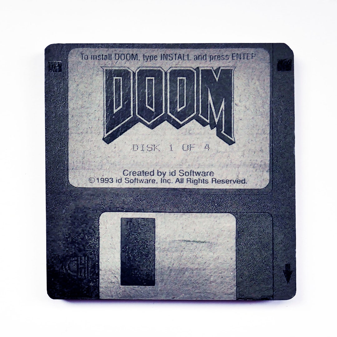 Doom Retro Floppy Disc Gaming Slate Coaster Laser - Etsy
