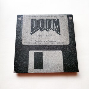 Doom Retro Floppy Disc - Gaming - Slate Coaster - Laser Engraved - Etsy