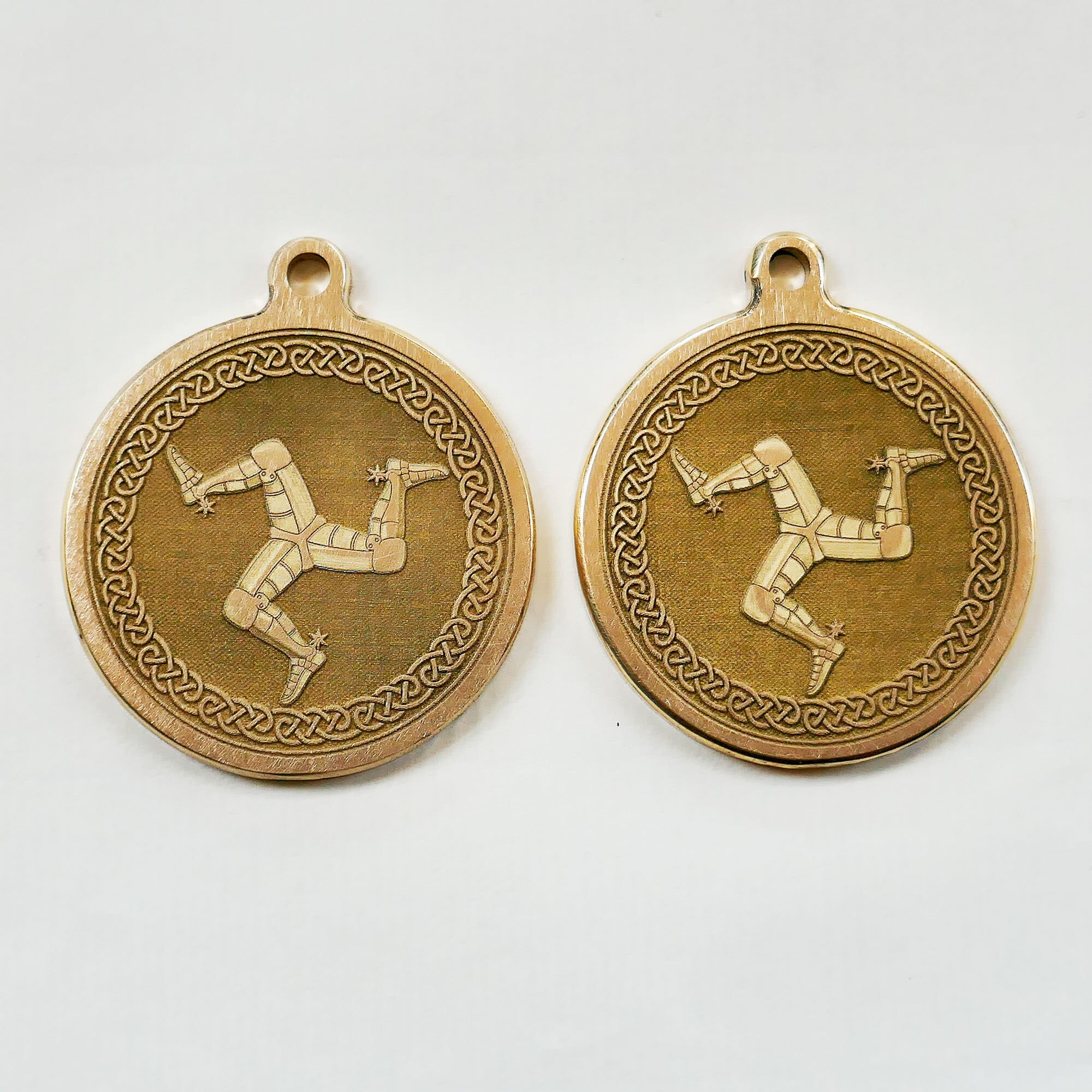 Manx Triskelion 3 Legs of Man Solid Brass Key Fob & Key Ring ...