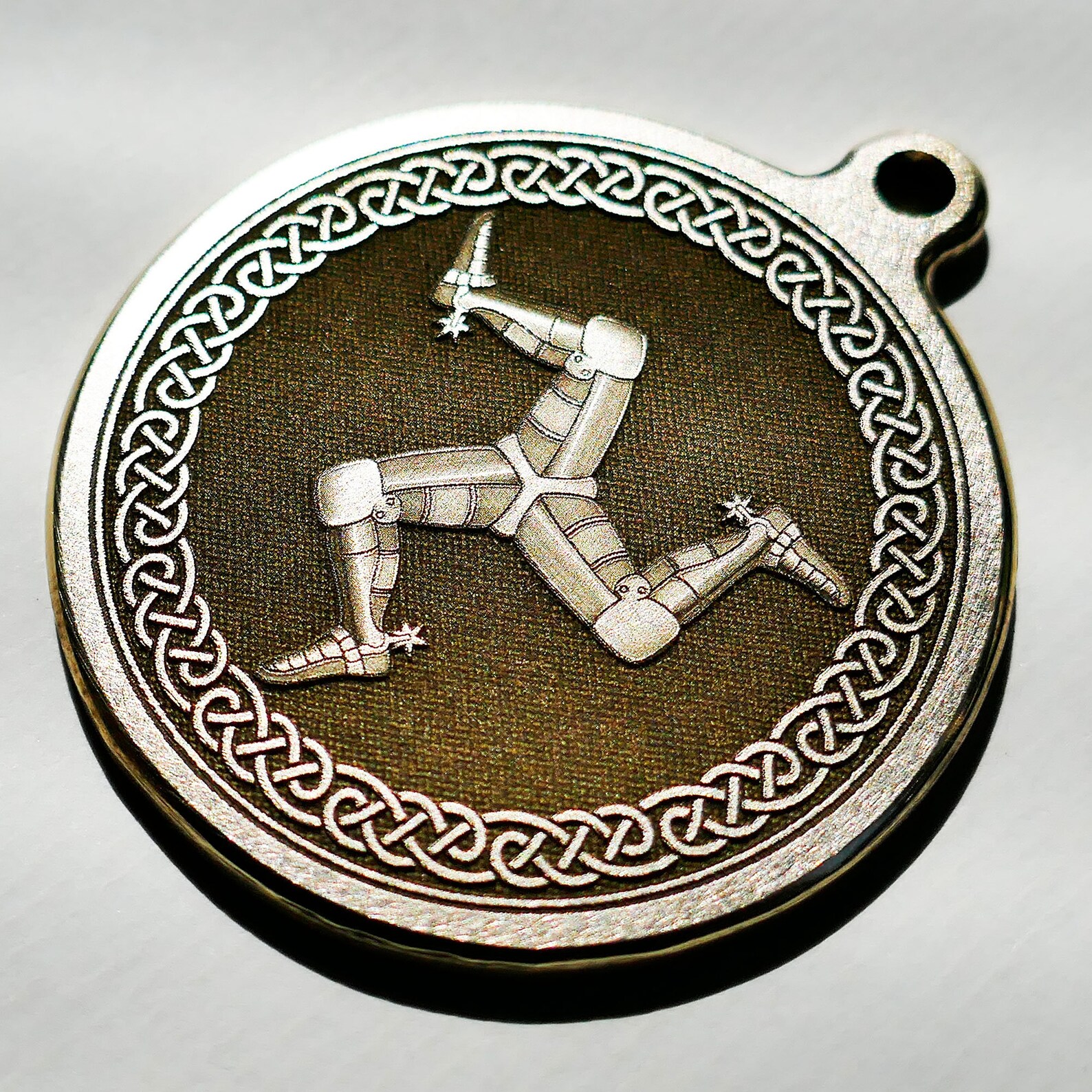 Manx Triskelion 3 Legs of Man Solid Brass Key Fob & Key Ring ...