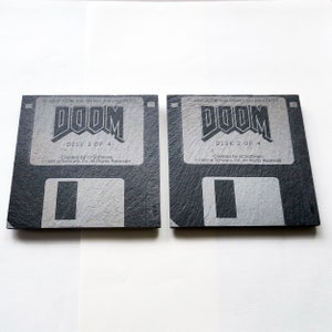 Doom Retro Floppy Disc - Gaming - Slate Coaster - Laser Engraved - Etsy